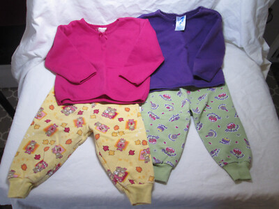 2 Sets Toddler Girls Sweatshirt & Sweat Pants Sets Bears & Powder Puffs ...