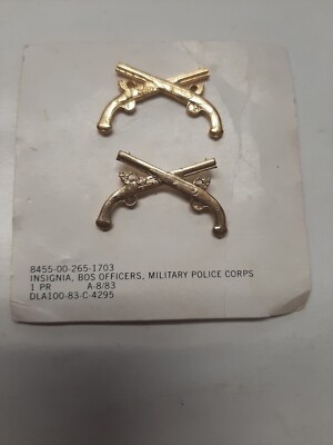 U.S MILITARY ISSUE MILITARY POLICE COLLAR INSIGNIA MP OFFICERS INSIGNIA ...