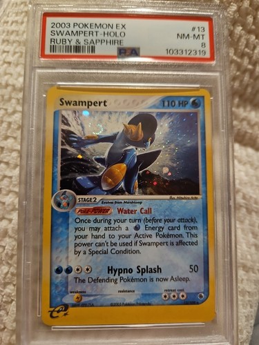 2003 Pokemon Ex #13 Swampert Holo Foil - Ruby & Sapphire 13/109 - PSA 8 ...