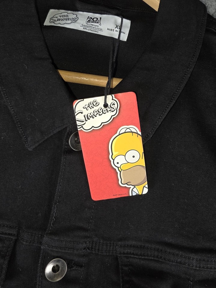 The Simpsons Jacket Mens XL Black Bart Simpson Problem Child Denim ...