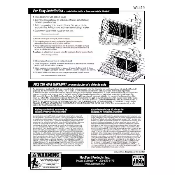 Window Well Cover Plastic Heavy-Duty Clear 19x15 in Basement Protector ...