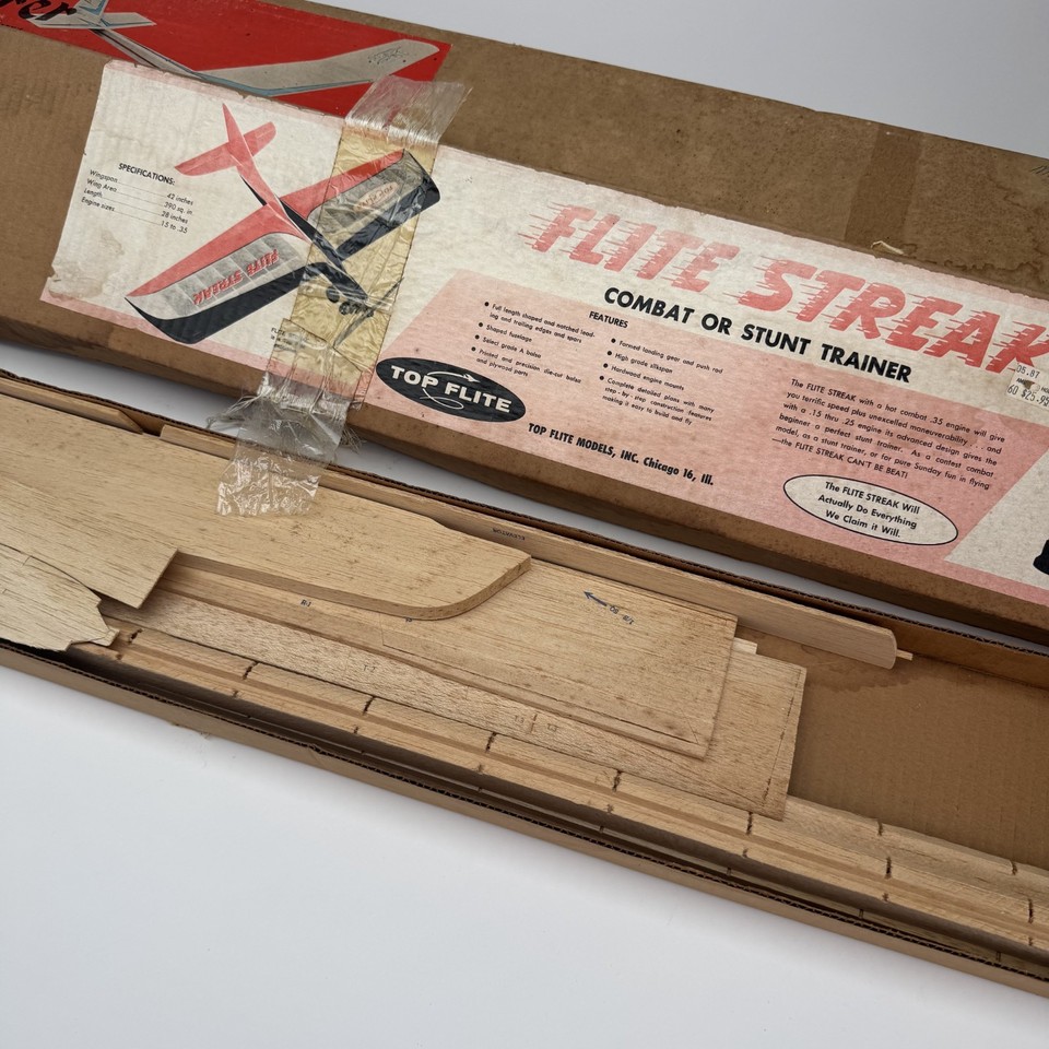 Vintage Model Airplane Kit x3 Top Flite Streak Super Twister 72 ...