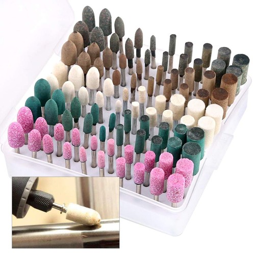 100Pcs Rotary Grinding Stone Bits Set Felt Polishing Buffing Wheel for ...
