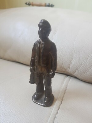 Small Brass Fireman / Coal Miner Figure | eBay
