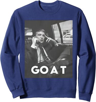 Funny Retro Trump GOAT Middle Finger Felon President Unisex Crewneck ...