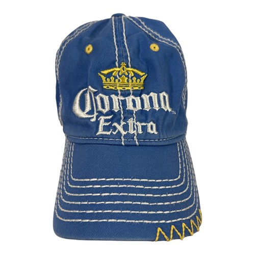 CORONA EXTRA BEER BASEBALL CAP HAT BLUE YELLOW WHITE | eBay