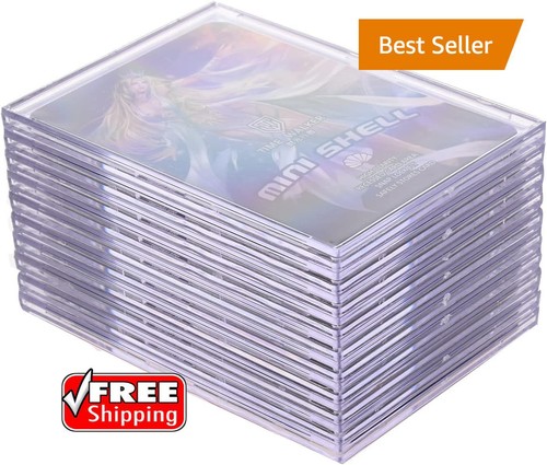 Trading Card Sleeves Hard Plastic Clear Case Holder 10 Baseball Cards ...