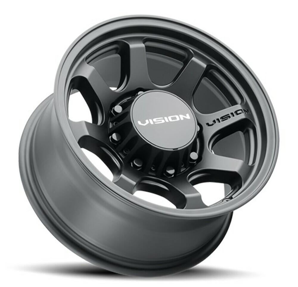 Set 4 16" Vision Off-Road 351 Flow Satin Black Wheels 16x8 8x6.5 Truck ...