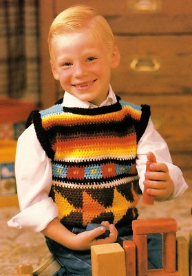 HANDSOME Child's Indian Sweater/Crochet Pattern INSTRUCTIONS ONLY | eBay
