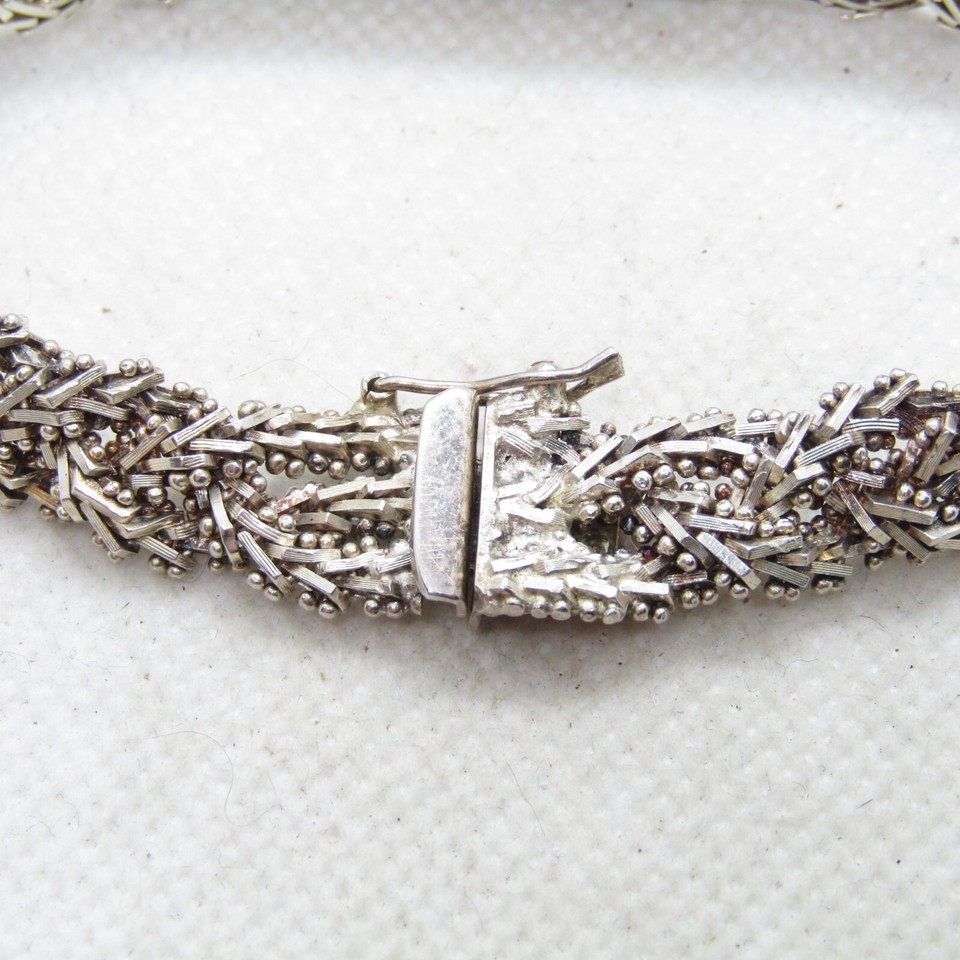Nati Mex MF33 Sterling Silver 925 Woven Braided Bracelet 7.5" K4295 | eBay
