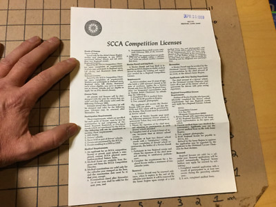 HIGH GRADE Original SCCA 1969 Paper: SCCA COMPETITION LICENSES | eBay