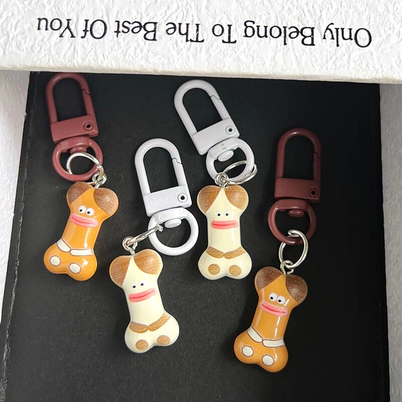 Cute Big Mouth Bone Key Chain Cartoon Doll Pendant Key Ring Charms Car ...