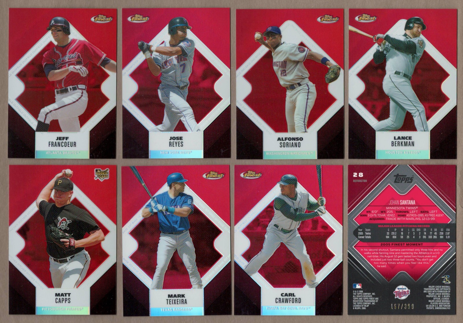 2006 Finest REFRACTOR Red Parallel Single Card #/399 RC Rookie Logo ...