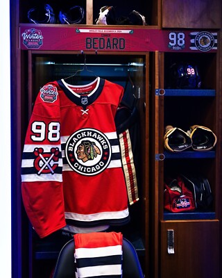 Connor Bedard 2025 Winter Classic Locker Chicago Blackhawks 8x10 NHL ...