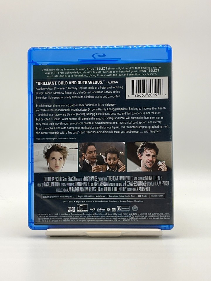 The Road to Wellville (Blu-ray) Anthony Hopkins Bridget Fonda Matthew ...