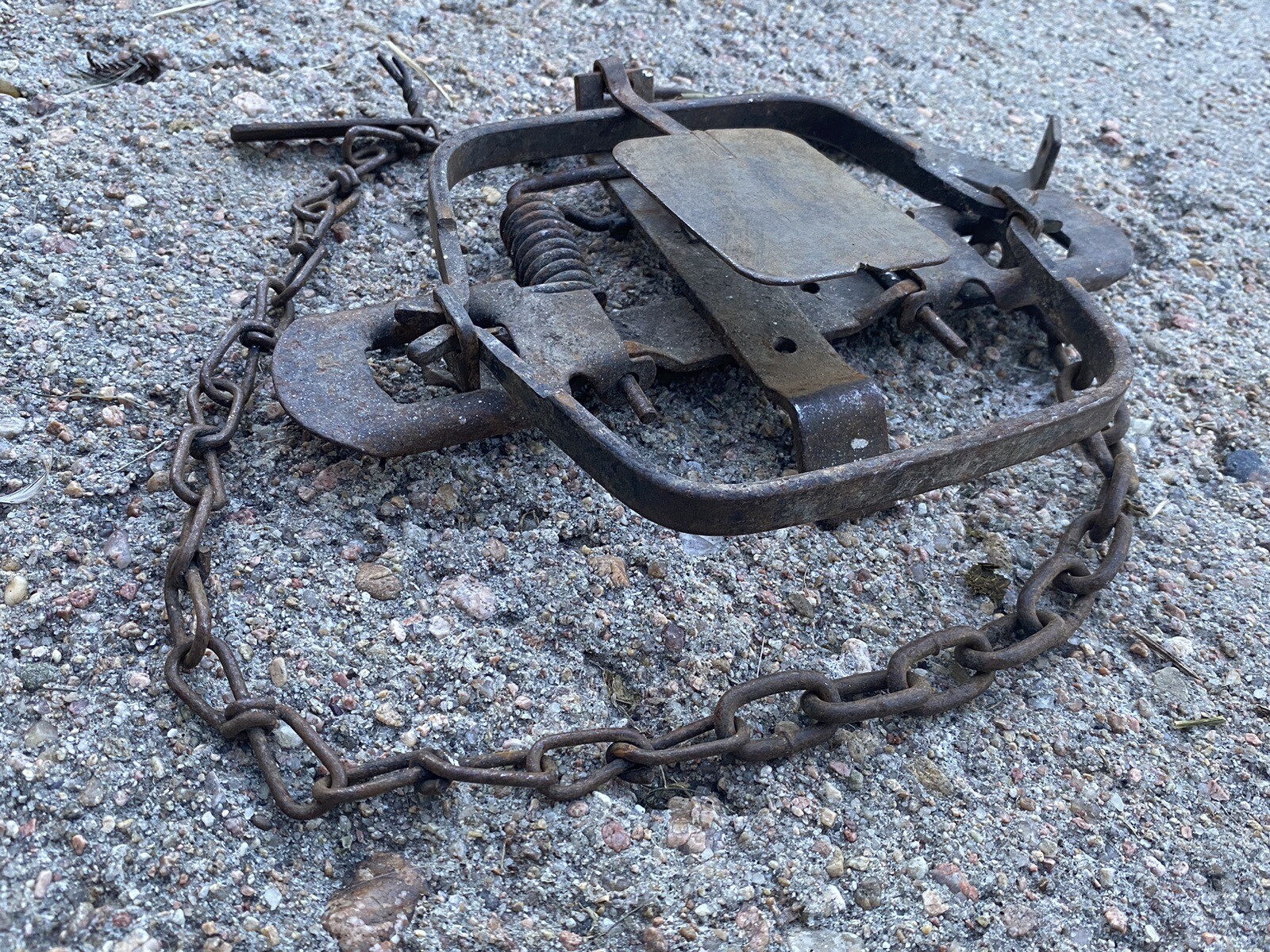 Vintage Pioneer #3 GREAT PAN Coil Spring Trap Newhouse Square Jaw Cabin ...