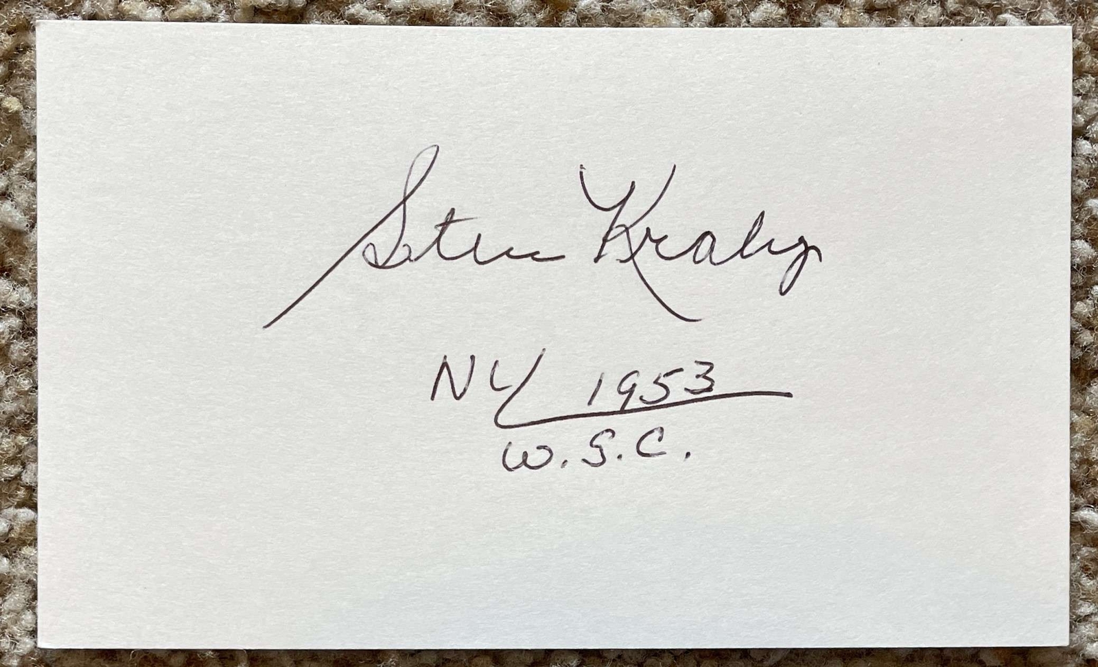 Steve Kraly signed card - Yankees debut 1953 | eBay