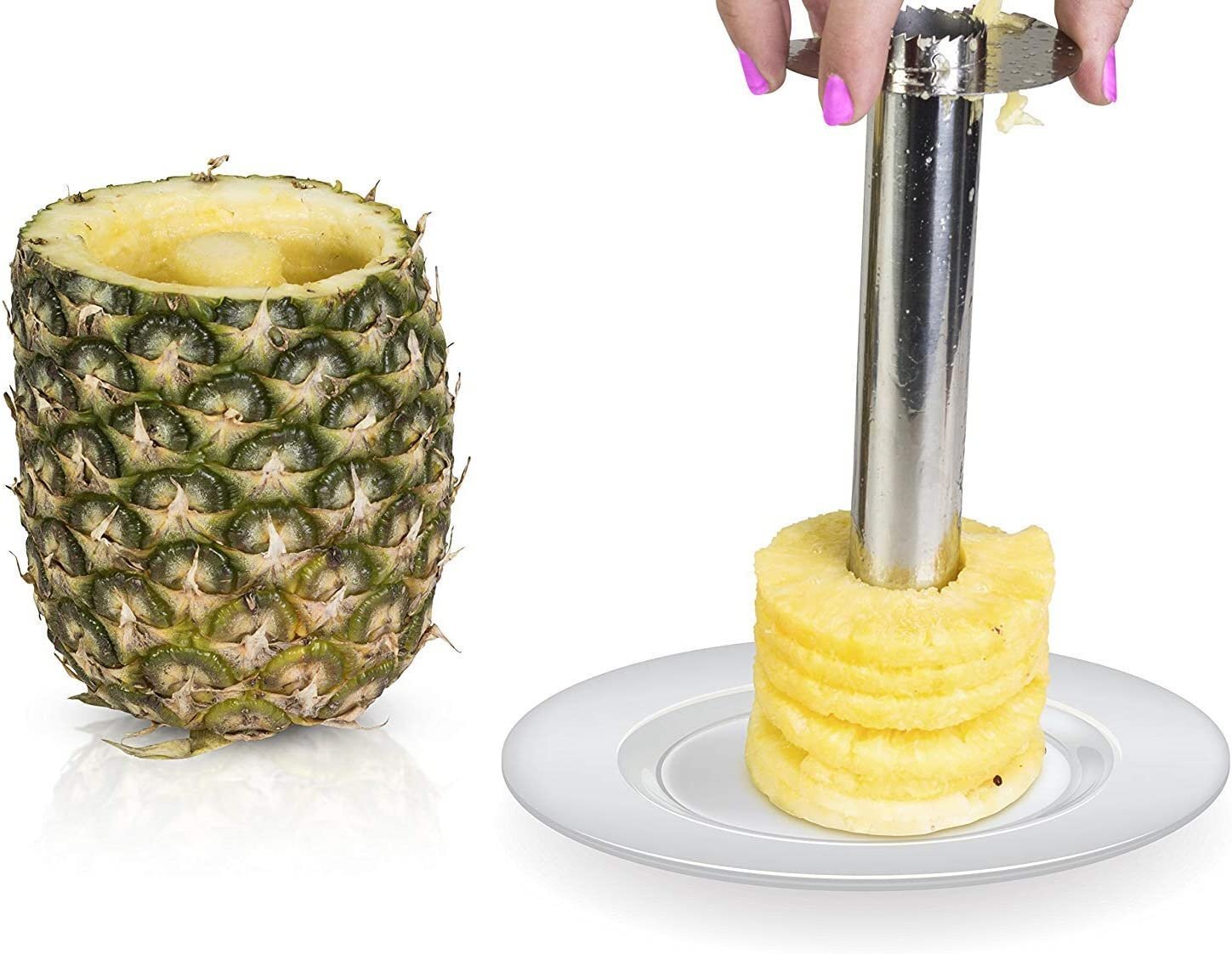 Chefland Black Stainless Steel Pineapple Corer | All in One Pineapple ...