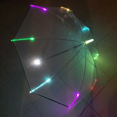 ENAPY Transparent Flashing LED Rain Umbrella w/ Flashlight & Carry Bag ...