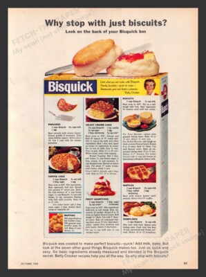 Bisquick Box Recipes Biscuits and more 1960s Print Advertisement Ad ...