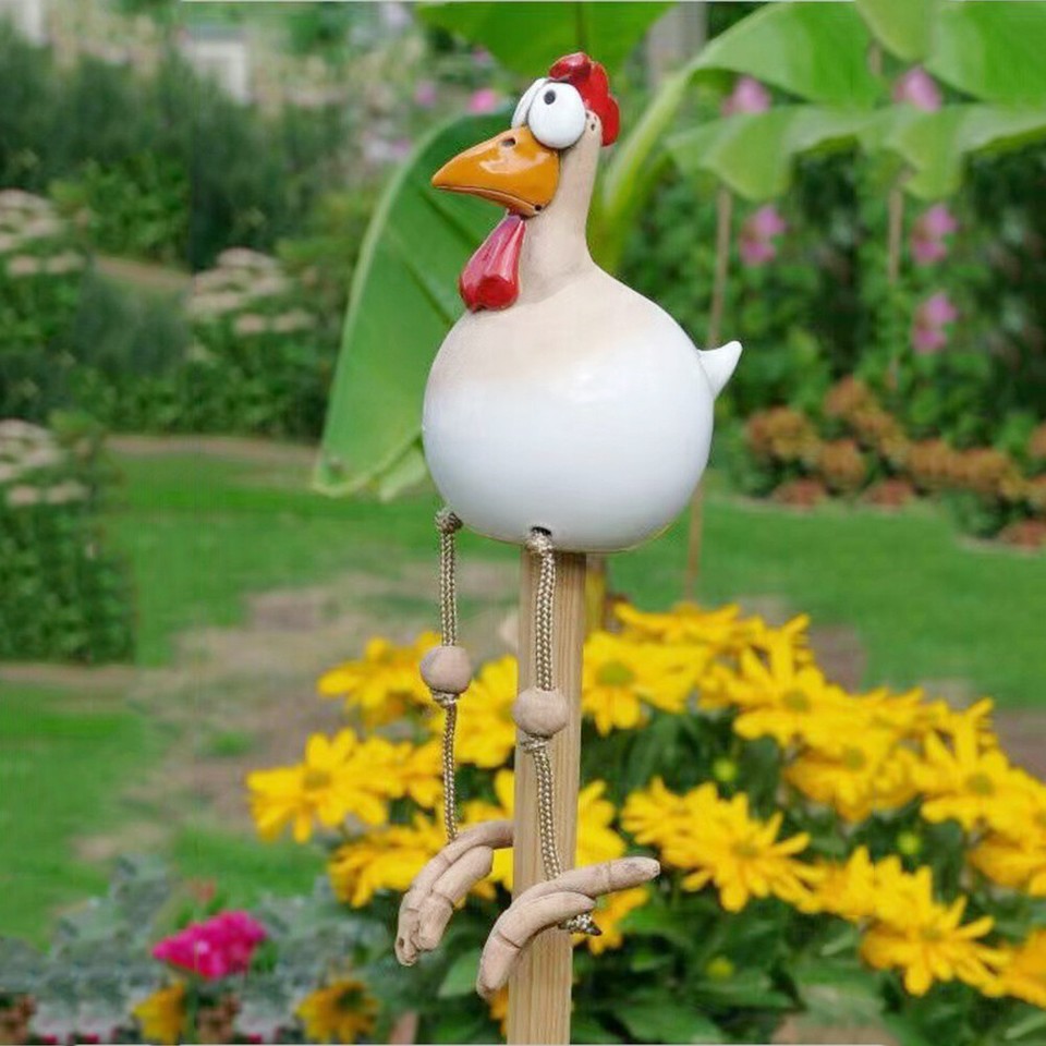 Big-eyed Chicken Creative Statue Perfect Gifts Long Feet for Outdoor ...