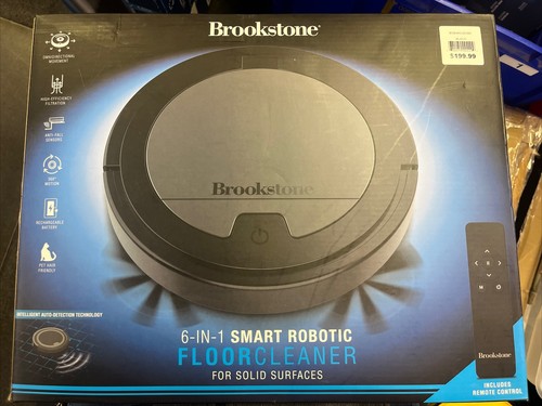 Brookstone Vacuum Cleaner, 6-in-1 Smart Robotic Floor Cleaner-Solid ...