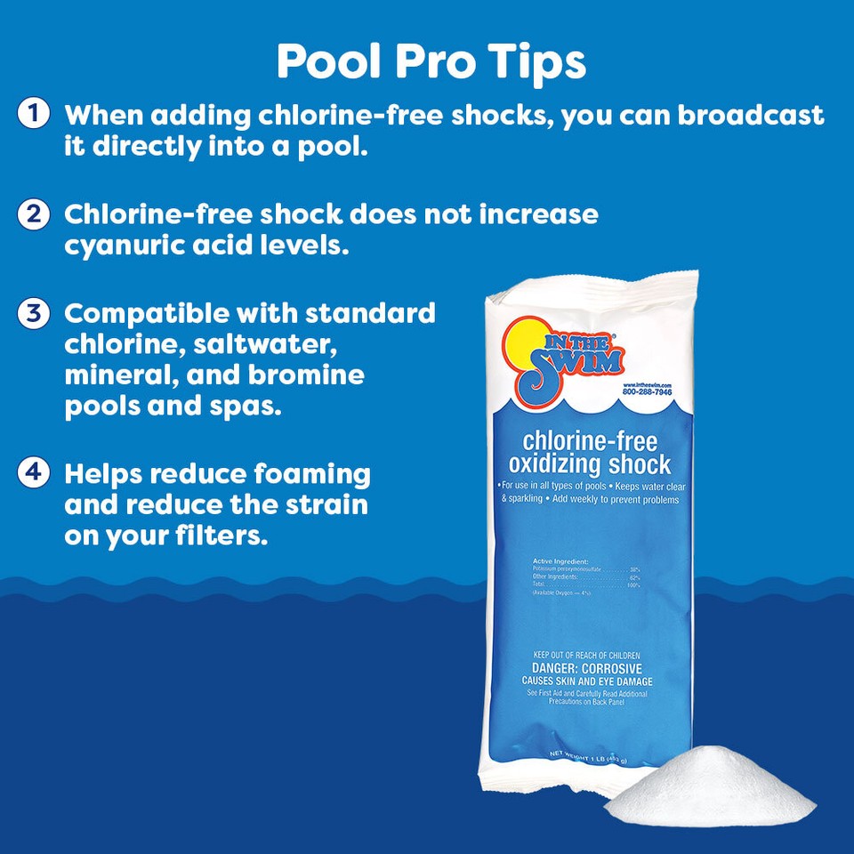 In The Swim Chlorine-Free Pool Shock-Oxidizer – 6 x 1 Pound Bags ...