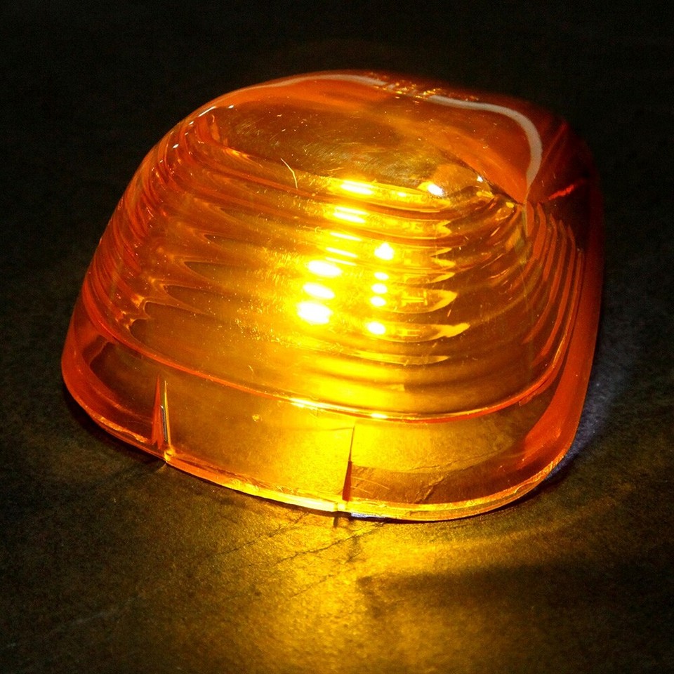 For Ford F-150 F-250 5 Amber Cab Roof Marker Light Cover Lens w/Socket ...