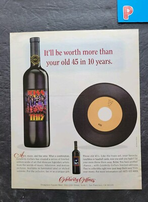 Kiss Celebrity Cellars Limited Edition Wines Promo Print Advertisement ...