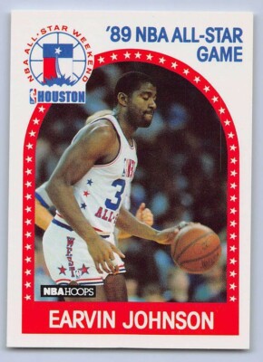 1989-90 EARVIN JOHNSON NBA Hoops "All Star" Basketball Card # 166 - L.A ...