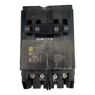 CHIPPED Square D HOMT 20-Amp HOMT2020240 Miniature 120/240V 20A TESTED ...