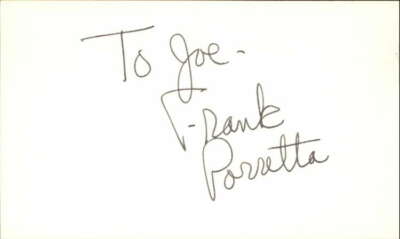 Frank Porretta D.2015 Actor Signed 3" x 5" Index Card | eBay