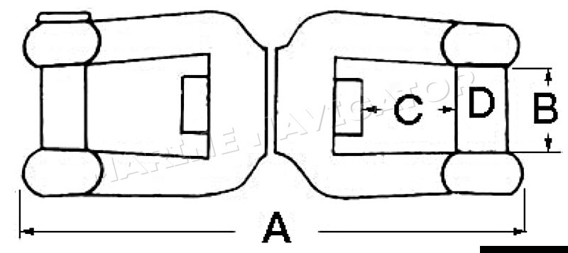 OSCULATI Stainless Steel Anchor Chain Flush Pin Shackle Swivel ...