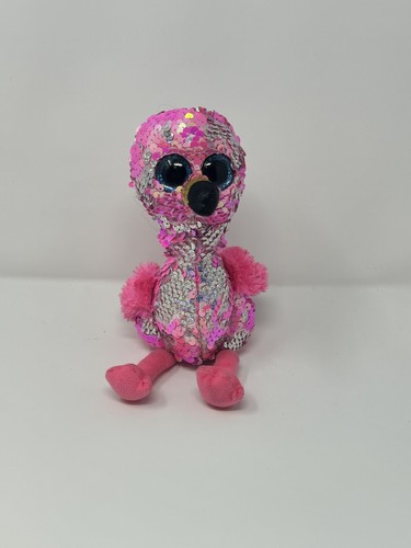 Ty Beanie Boos Flippables PINKY The Flamingo Beanbag Plush Toy w ...