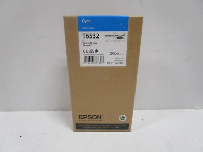 2021 GENUINE EPSON T6532 CYAN ULTRACHROME HDR INK STYLUS PRO 4900 NEW ...