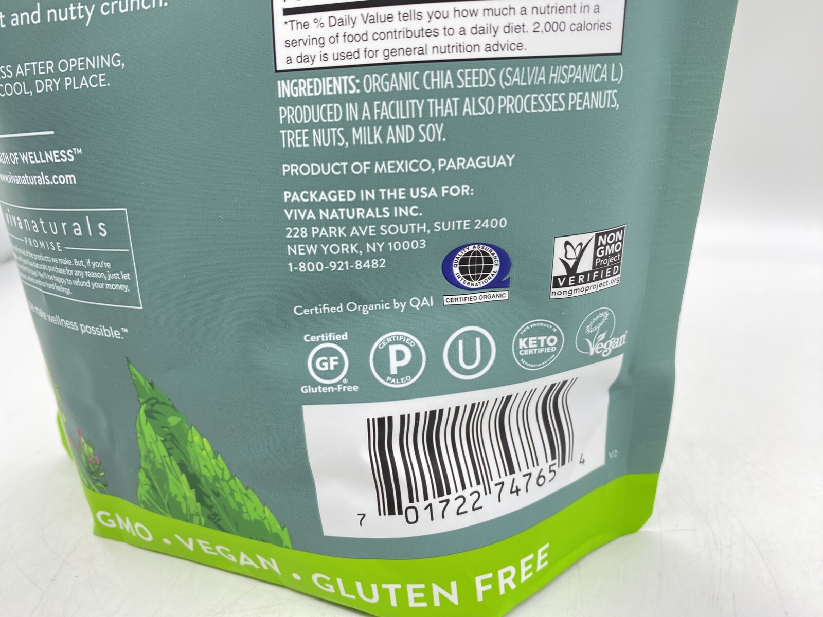 Organic Chia Seeds 6 Lbs Total - Plant-Based Omega-3 and Vegan Protein ...