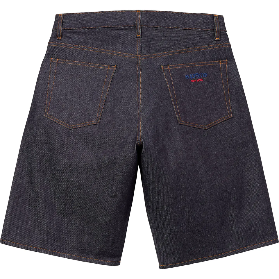 Supreme Rigid Baggy Selvedge Denim Short Rigid Indigo SS25 | eBay