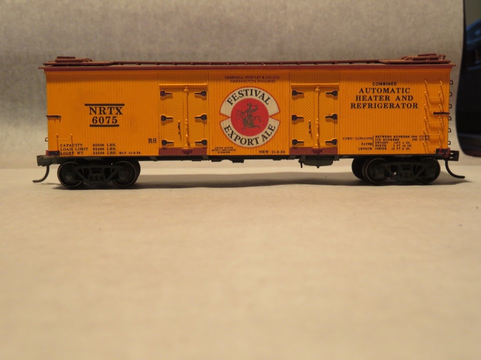 Custom HO scale 41' wood reefer Festival Export Ale beer car NRTX 6075 ...