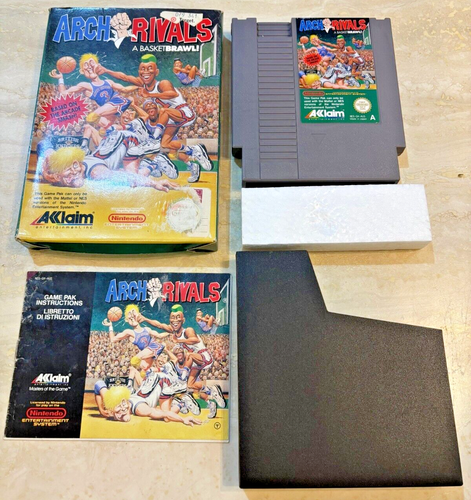 Nintendo NES Entertainment System Arch Rivals PAL Game 100% Complete ...