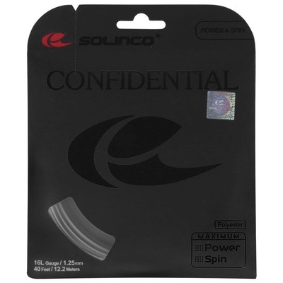 Solinco Confidential Tennis String 16L 1.25mm Silver Co Polyester 40ft ...