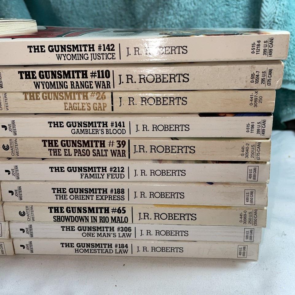 JR Roberts the gunsmith lot of 20 western books see pictures for ...