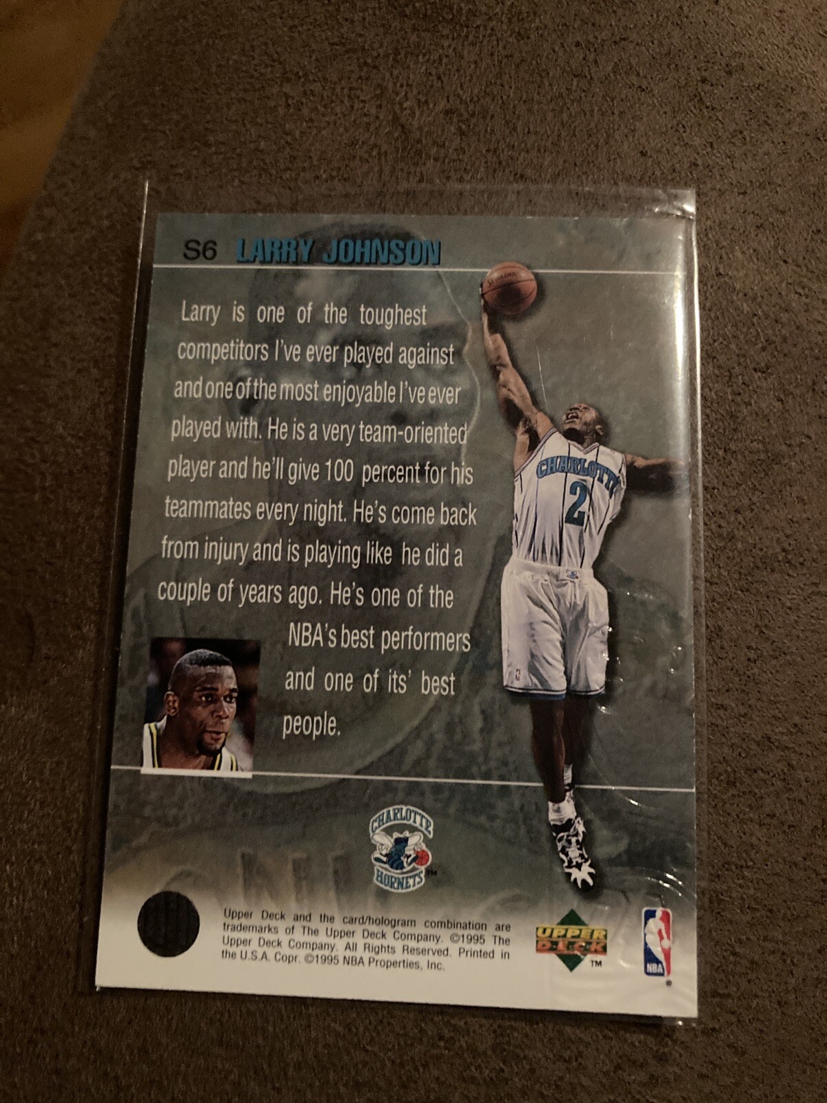 1995 Upper Deck Larry Johnson Card S6 Mint Original NBA Basketball USA ...