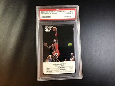 1988 MICHAEL JORDAN FOURNIER ESTRELLAS BULLS NBA PSA 8 NEAR MINT-MINT ...