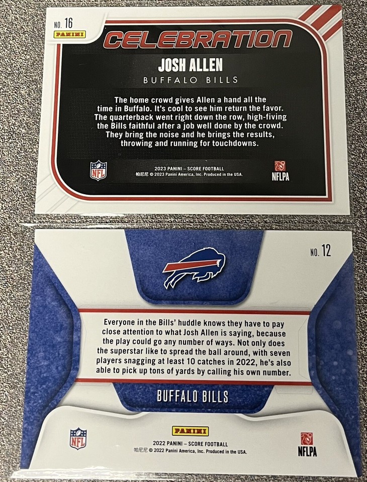 2023 Josh Allen Huddle Up & Celebration Inserts Panini Score | eBay