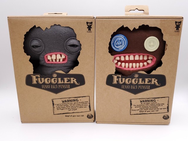 Fuggler Grey Squidge Funny Ugly Monster Spin Master Fugglers RARE Plush ...