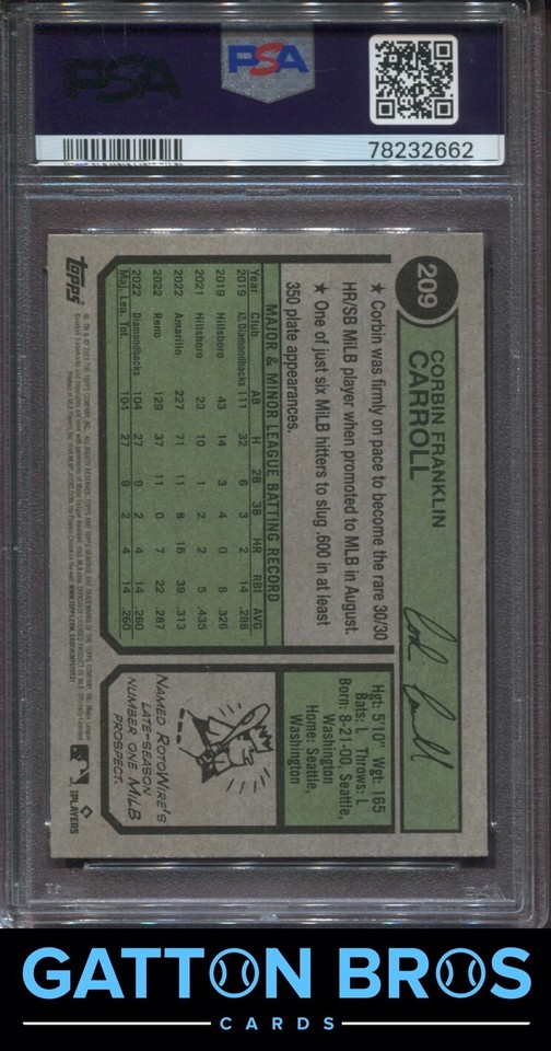 2023 Topps Heritage Corbin Carroll #209 PSA 9 MINT | eBay