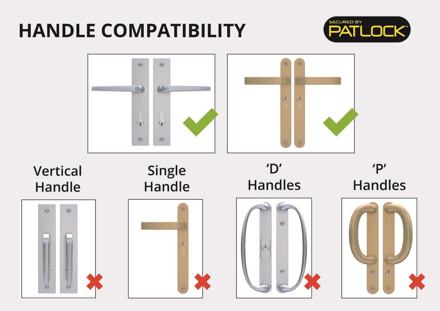 PATLOCK Patio Conservatory French Double Door Dead Lock Extra Security ...