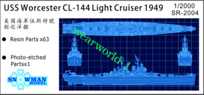 Snowman SR-2004 1/2000 USS Worcester CL-144 Light Cruiser 1949 Model ...