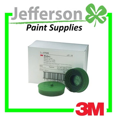 3M 07524 50mm 2" Scotch-Brite Roloc Bristle Discs Style Coarse Green ...