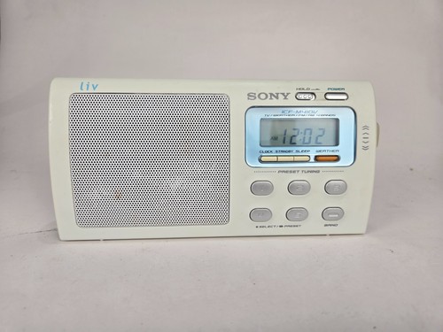 Sony Liv ICF-M410V Portable Clock TV AM FM Radio Weather Band- WORKS ...